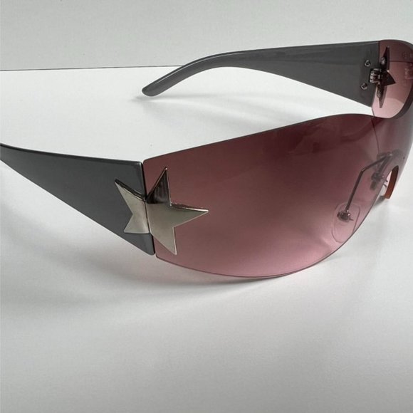 Accessories Y2k 200s Vintage Style Silver Frameless Star Sunglasses
